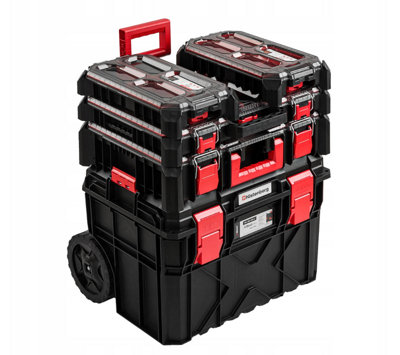 Tough Modular System Mobile Workshop Tool Storage Box Wheels Organiser ...