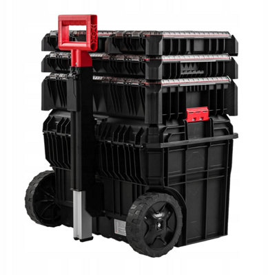 Tough Modular System Mobile Workshop Tool Storage Box Wheels Organiser ...