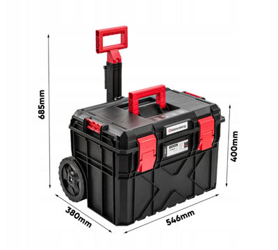 Tough Modular System Mobile Workshop Tool Storage Box Wheels Organiser ...