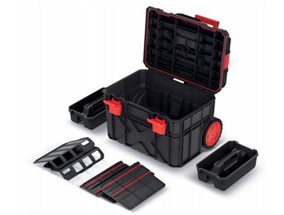 Tough Modular System Mobile Workshop Tool Storage Box Wheels Organiser ...