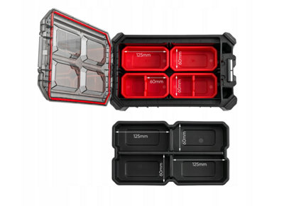 Tough Modular System Mobile Workshop Tool Storage Box Wheels Organiser ...