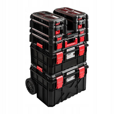 Tough Modular System Mobile Workshop Tool Storage Box Wheels Organiser ...