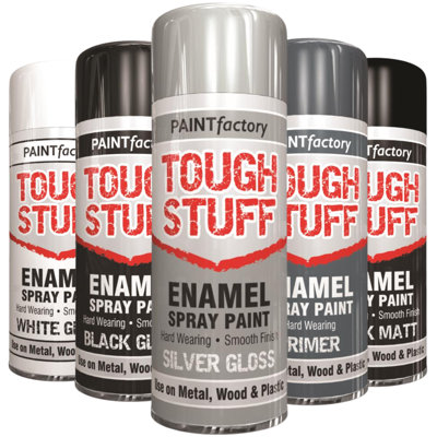Tough Stuff Enamel Gloss Silver Paint 400ml Durable Quick Dry ...