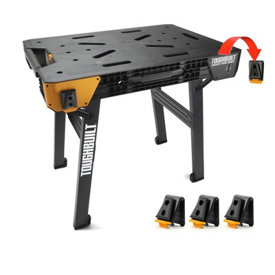 Toughbuilt Quickset Work Bench Table X4 ClipTech Hubs 1000lb Capacity ...
