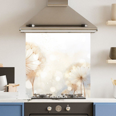 Toughened 6mm Glass Kitchen Splashback 60 x 60cm Abstract Dandilion ...