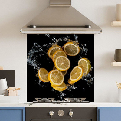 Toughened 6mm Glass Kitchen Splashback 60 x 60cm Lemon Splash ...
