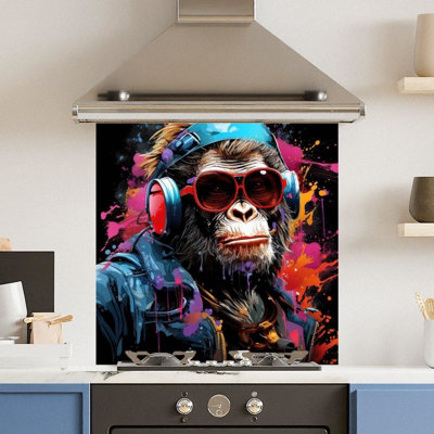 Toughened 6mm Glass Kitchen Splashback 60 x 60cm Monkey Splash ...