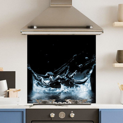 Toughened 6mm Glass Kitchen Splashback 60 x 60cm Water Splash 2 ...