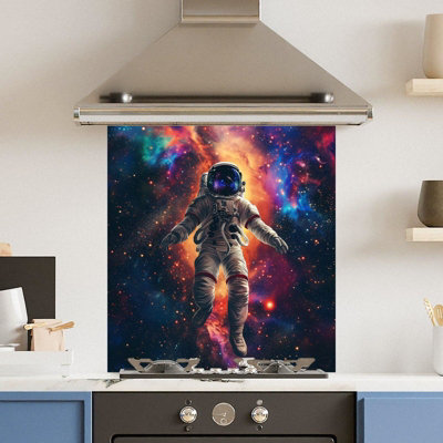 Toughened 6mm Glass Kitchen Splashback 60 x 65cm Floating Space ...