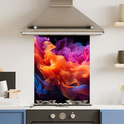 Toughened 6mm Glass Kitchen Splashback 60 x 75cm Colour Cloud ...