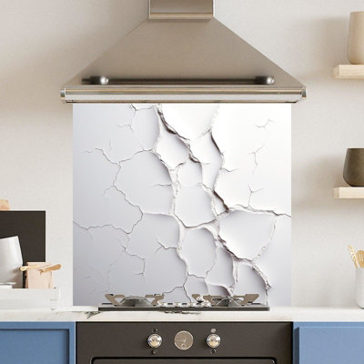 Toughened 6mm Glass Kitchen Splashback 70 x 65cm Cracked Wall ...
