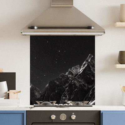 Toughened 6mm Glass Kitchen Splashback 70 x 75cm Full Moon - Polished ...