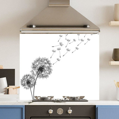 Toughened 6mm Glass Kitchen Splashback 90 x 65cm Daffodil - Polished ...