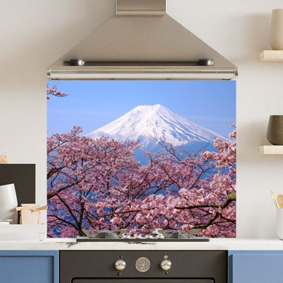 Toughened 6mm Glass Kitchen Splashback 90 x 75cm Cherry Blosso ...