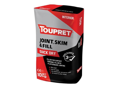 Toupret FGBJSR10GB Quick Dry Joint Skim & Fill 10kg TOUFGBJSR10G