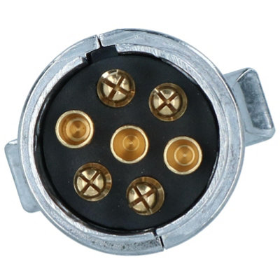 Tow Bar Electrics 7 pin 12v N Type Metal Socket Plug & Gasket Trailer ...