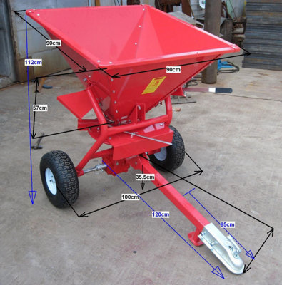Tow Behind Fertiliser Seed Spreader 350lb 190L (Salt Grit Sand 50MM ...