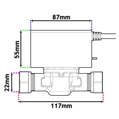 TOWER 22MM MOTORISED 2 PORT INLINE ZONE VALVE FOR CENTRAL HEATING ...