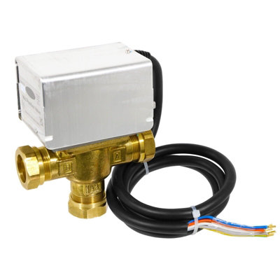 Tower 22mm Motorised 3 Port Mid Position 5 Wire Valve for Central ...