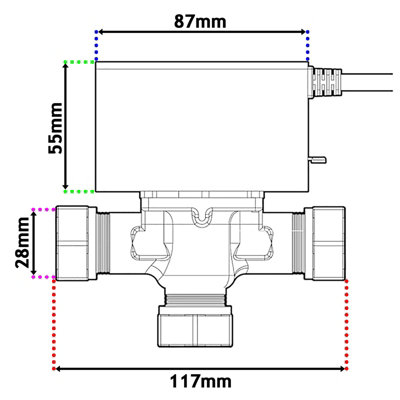 Tower 28mm Valve Mid Position 3 Port Motorised Central Heating / Boiler ...