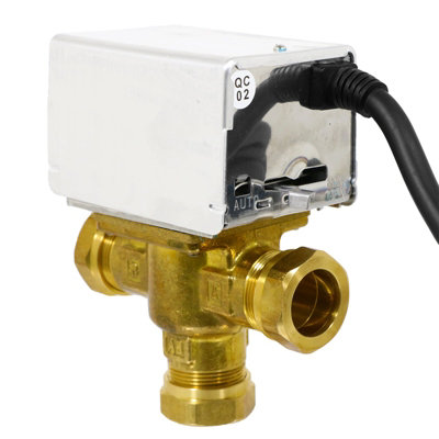 Tower 28mm Valve Mid Position 3 Port Motorised Central Heating / Boiler ...