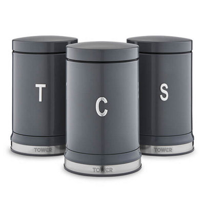 Tower Belle Set of 3 Canisters Graphite