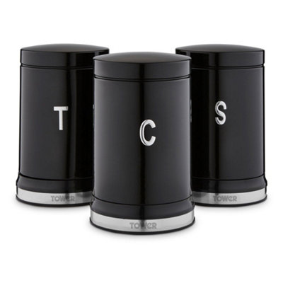 Tower Belle Set of 3 Canisters Noir