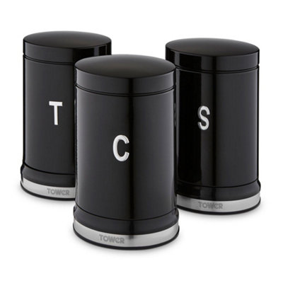 Tower Belle Set of 3 Canisters Noir