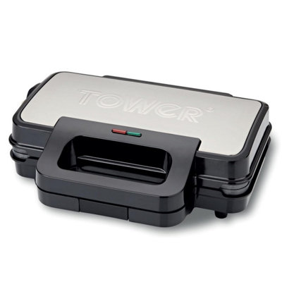 Tower Deep Filled Sandwich Maker Toastie Grill Stainless Steel Cut ...