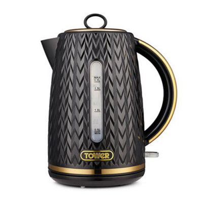 Tower Empire Kettle and 4 Slice Toaster Set Black