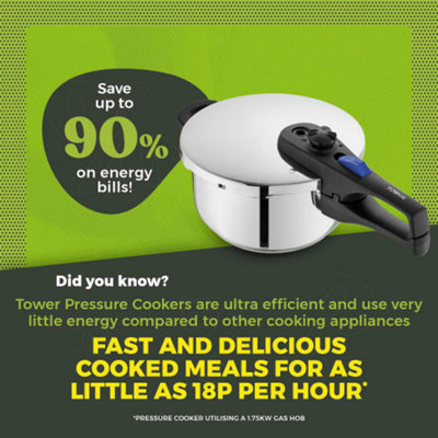 Tower Express 4 Litre Pressure Cooker Stainless Steel