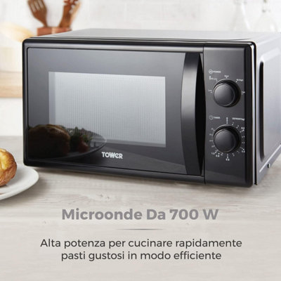 Tower Microwave with 5 Power Levels 20L, Capacity, 700 Watts, T24034BLK ...