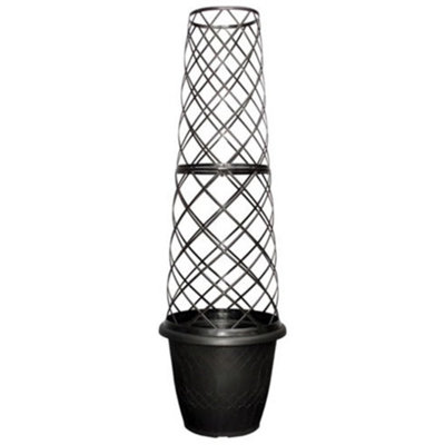 Tower Pot Flower Cage Planter with Trellis Frame
