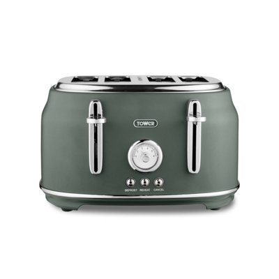 Tower Renaissance Forest Green Kettle & 4 Slice Toaster Set