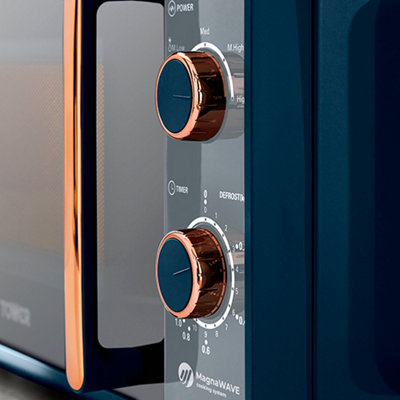 Tower T24038MNB Cavaletto 20L Manual Microwave Midnight Blue & Rose Gold
