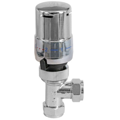 Tower Thermostatic Radiator Valve Angled TRV Rad Lockshield Chrome ...
