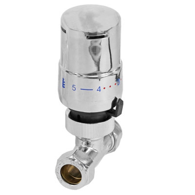 Tower Thermostatic Radiator Valve Straight TRV Rad Lockshield Chrome ...
