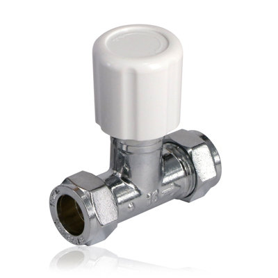 Tower TRV Thermostatic Radiator Valve White Straight Lockshield Head 10 ...