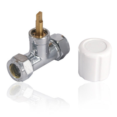 Tower TRV Thermostatic Radiator Valve White Straight Lockshield Head 10 ...