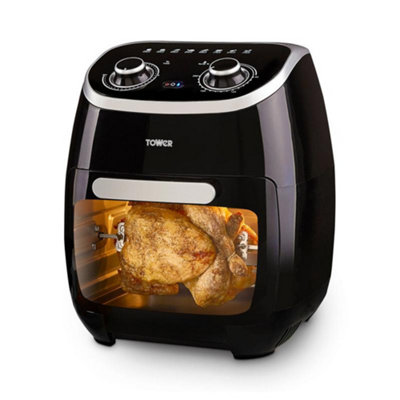 Tower Vortx Xpress 11 Litre 5 in 1 Manual Air Fryer Oven with Rotisserie Black