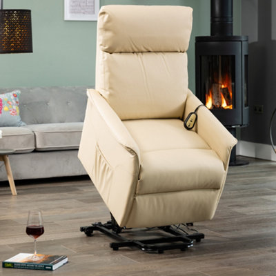 Townsend Electric Lift Assist Rise and Recline Bonded Leather Chair ...