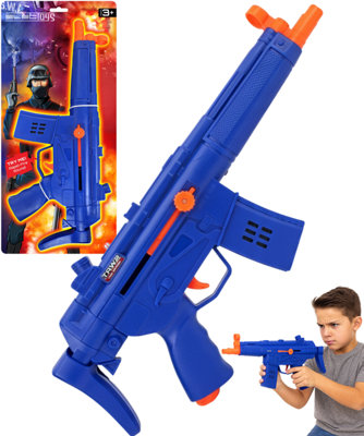 Toy Machine Gun Blue Orange Rapid-Fire Sound Ages 3+