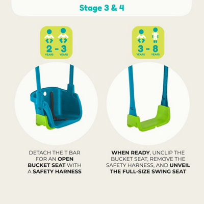 TP Small to Tall 2 in 1 Metal Swing Set with Quadpod