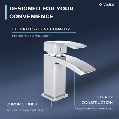 Trace Mono Basin Mixer Tap with Waste - Chrome