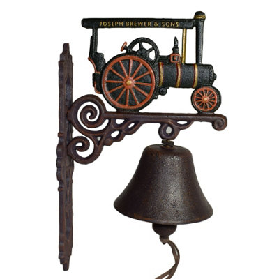 Traction Steam Roller Engine Bell Gate Cast Iron Sign Plaque Door Wall ...