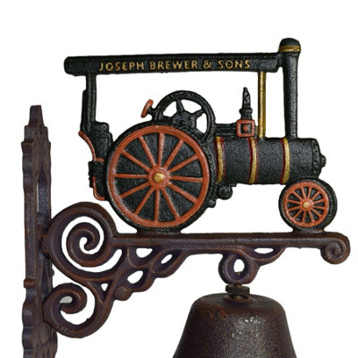 Traction Steam Roller Engine Bell Gate Cast Iron Sign Plaque Door Wall ...