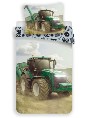 Tractor 100% Cotton Single Duvet Cover and Pillowcase Set - European Size