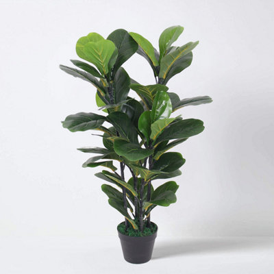 Tradala 3ft Lush Artificial Tree Fiddle Fig Tree 90cm / 3ft Tall with ...