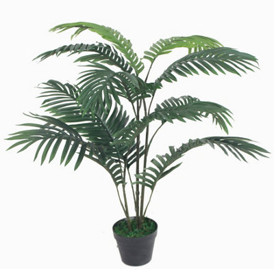 Tradala 3ft Lush Artificial Tree Palm 90cm / 3ft Tall with Real Wood ...