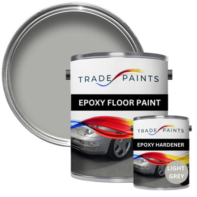 Trade Paints Epoxy Floor Paint For Concrete, Stone - Light Grey - 5L